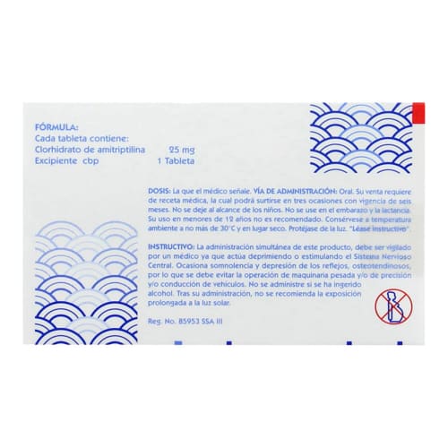 Compra Anapsique amitriptilina 25 mg con 50 tabletas en Prixz