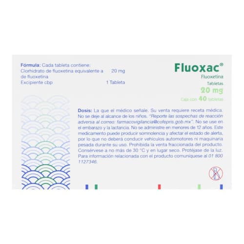 Compra Fluoxac fluoxetina 20 mg con 40 tabletas en Prixz