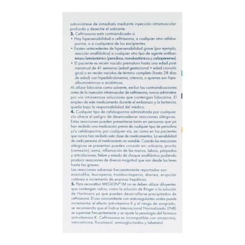 Compra Megion im ceftriaxona 1 g solución inyectable frasco con ámpula ...