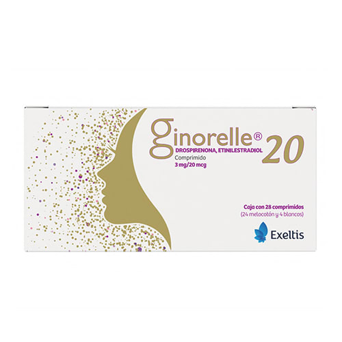 Comprar Ginorelle 20 drospirenona, etinilestradiol 3 mg/20 µg con 28 ...