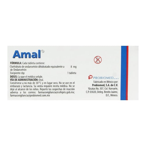 Compra Amal ondansetrón 8 mg con 10 tabletas en Prixz