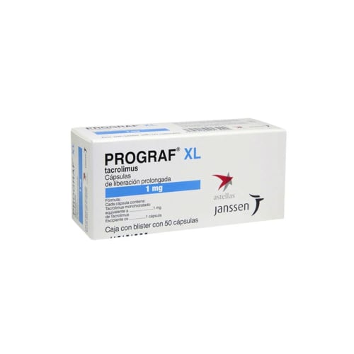 Comprar Prograf xl tacrolimus 1 mg con 50 cápsulas de liberación ...