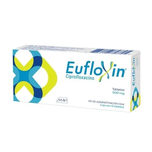 Compra Eufloxin ciprofloxacino 500 mg con 12 comprimidos en Prixz