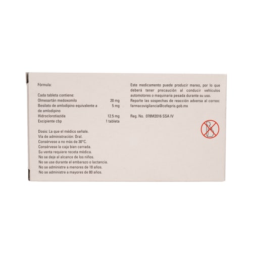 Compra Almetec tri olmesartán, amlodipino, hidroclorotiazida 20/5/12.5 ...