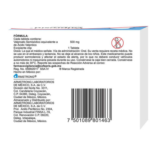 Valprosid valproato semisódico 500 mg con 30 tabletas – Prixz ...