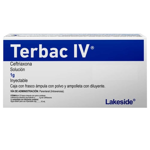 Compra Terbac iv ceftriaxona 1 g solución inyectable con 1 frasco con ...
