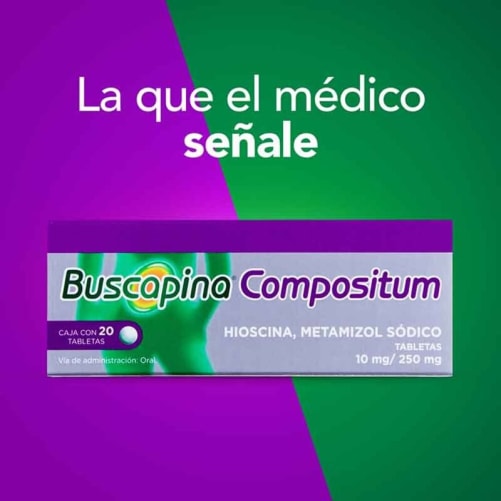 Compra Buscapina compositum hioscina, metamizol sódico 10/250 mg con 20 ...