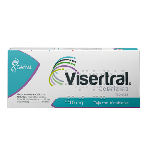 Compra Visertral cetirizina 10 mg con 10 tabletas en Prixz