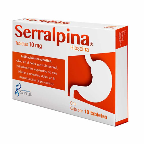 Compra Serralpina hioscina 10 mg con 10 tabletas en Prixz