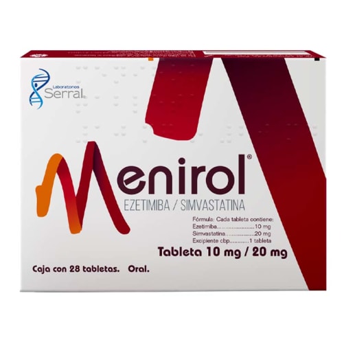 Comprar Menirol ezetimiba 10 mg simvastatina 20 con 28 tabletas - Prixz