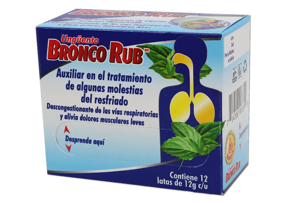 Bronco Rub 1 Exhibidor Con 12 Latas De 12 G De Ungüento - Compra en Prixz