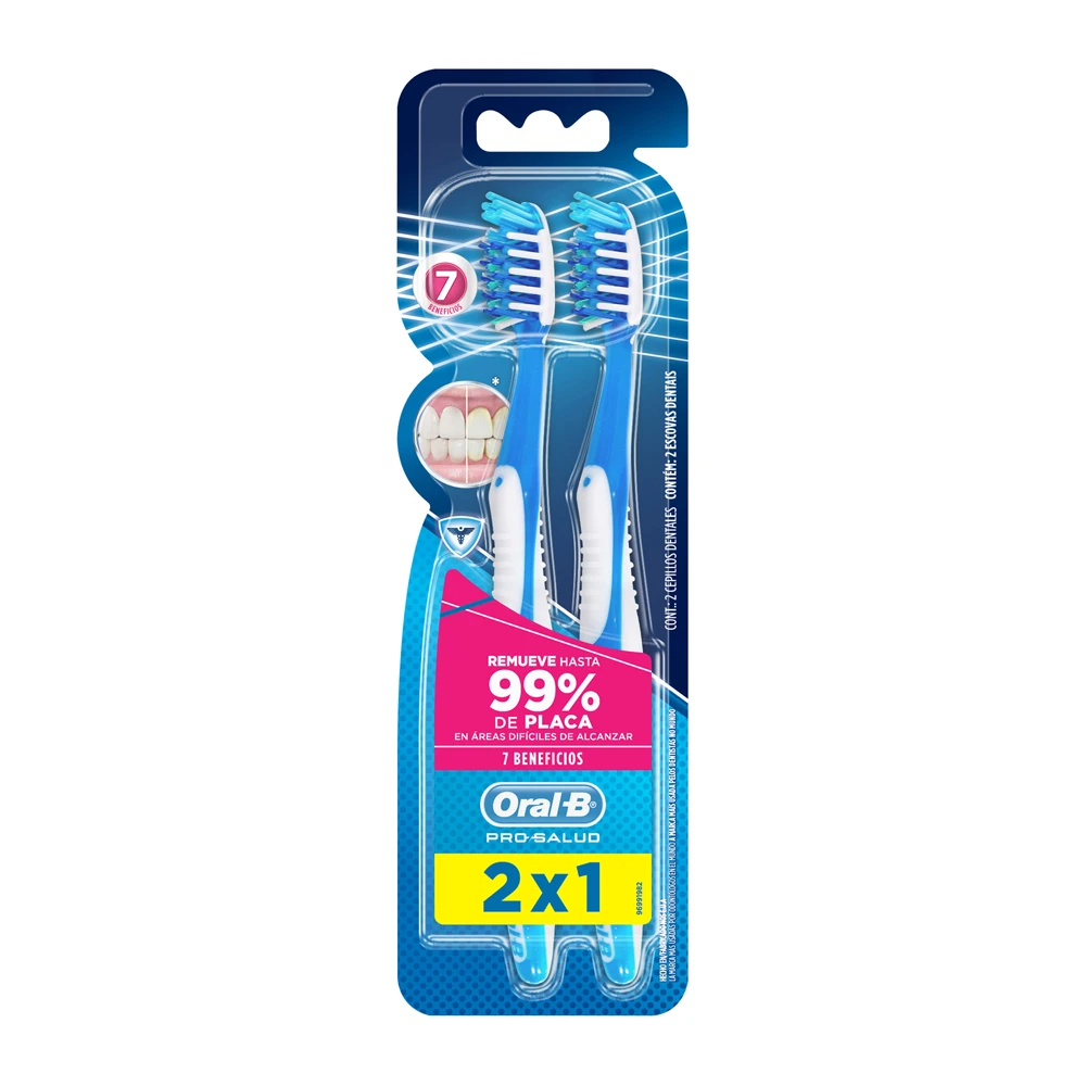 Oral-B Pro Salud 7 Beneficios Cepillo Dental Con 2 Piezas - Farmacia Prixz