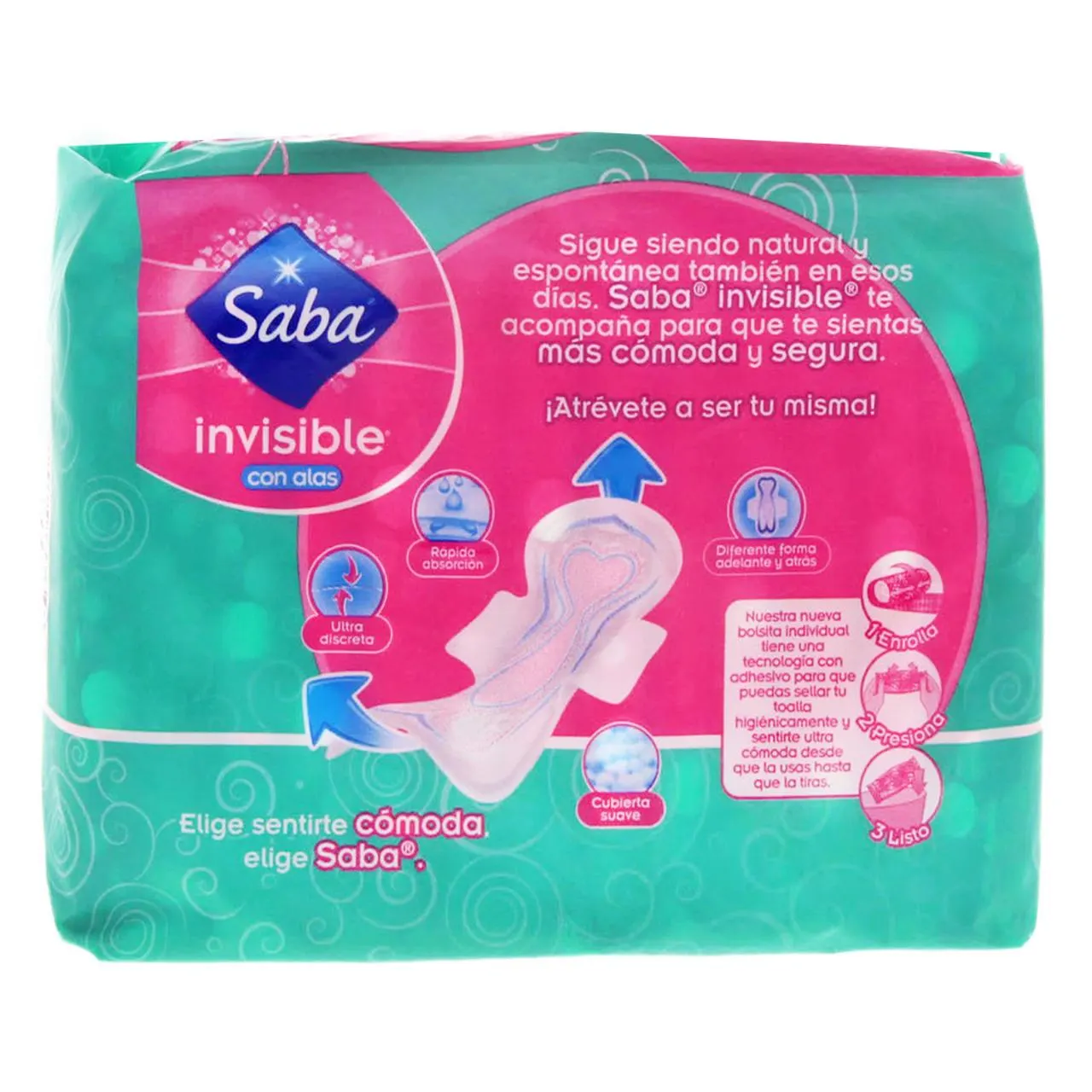 Saba Invisible Toallas Sanitarias Con Alas Con 14 Piezas - Compra en Prixz