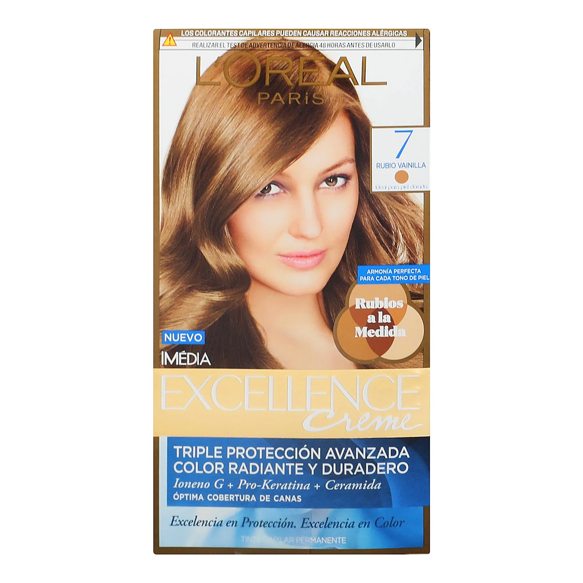 L'Oreal Imedia Excellence Tinte En Crema Tono Rubio Vainilla 7 - Compra ...