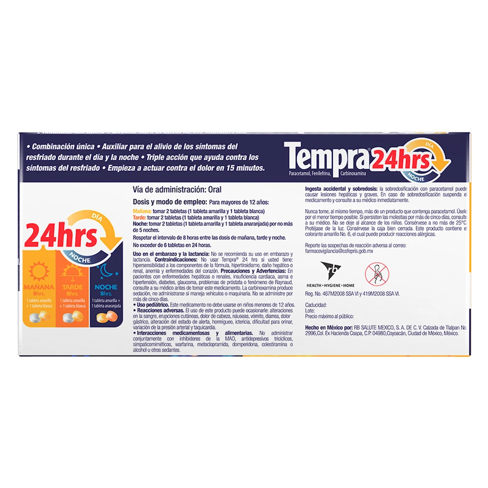 Tempra 24 Hrs Con 24 Tabletas - Compra en Prixz