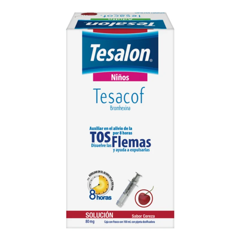 Tesalon Tesacof Niños 80 Mg Con 100 Ml De Solución Sabor Cereza ...