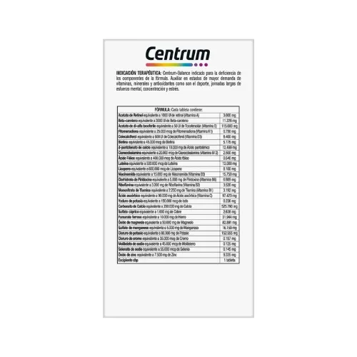 Centrum Balance Multivitamínico 30 Tabletas - Compra en Prixz