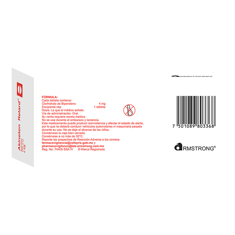 Akineton Retard 4 Mg Con 20 Tabletas - Compra en Prixz