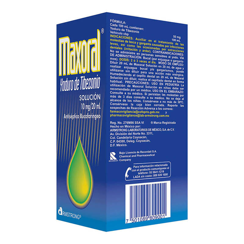 Maxoral 10 Mg Solución Antiséptica Bucofaringea Con 120 Ml - Compra en ...