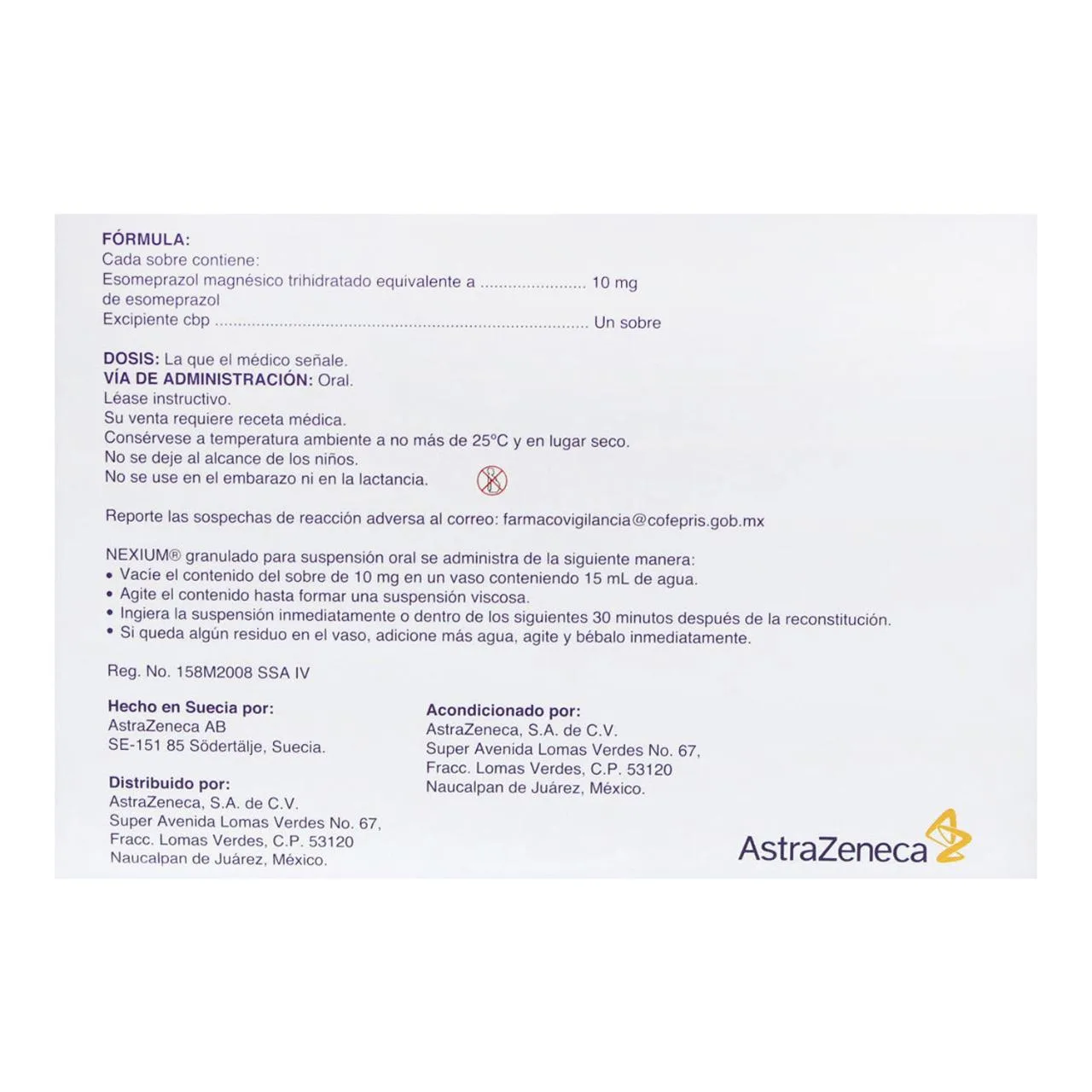 Nexium 10 Mg Pediátrico Granulado Con 28 Sobres - Compra en Prixz