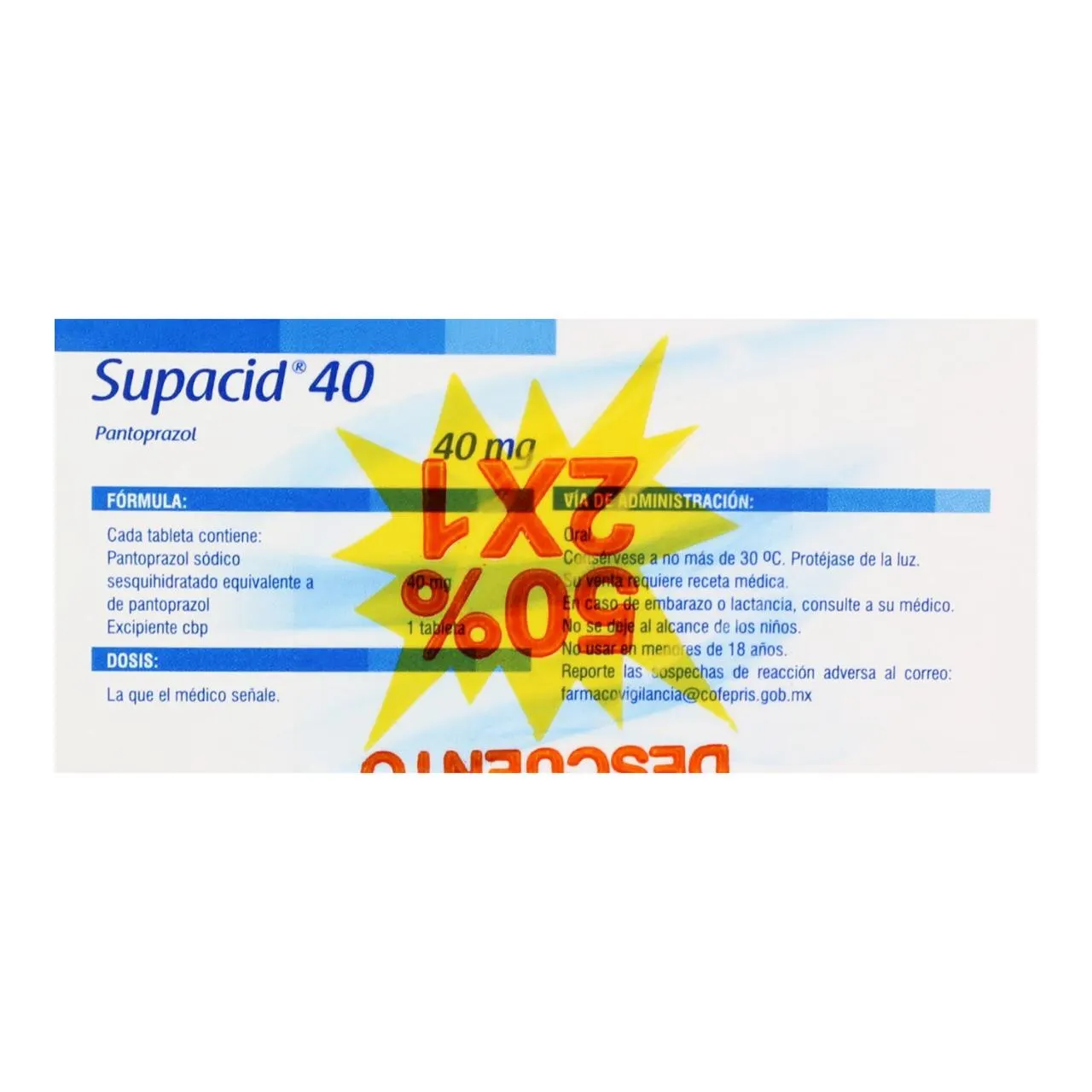 Supacid 40 Mg Con 7 Tabletas Duopack - Farmacia Prixz