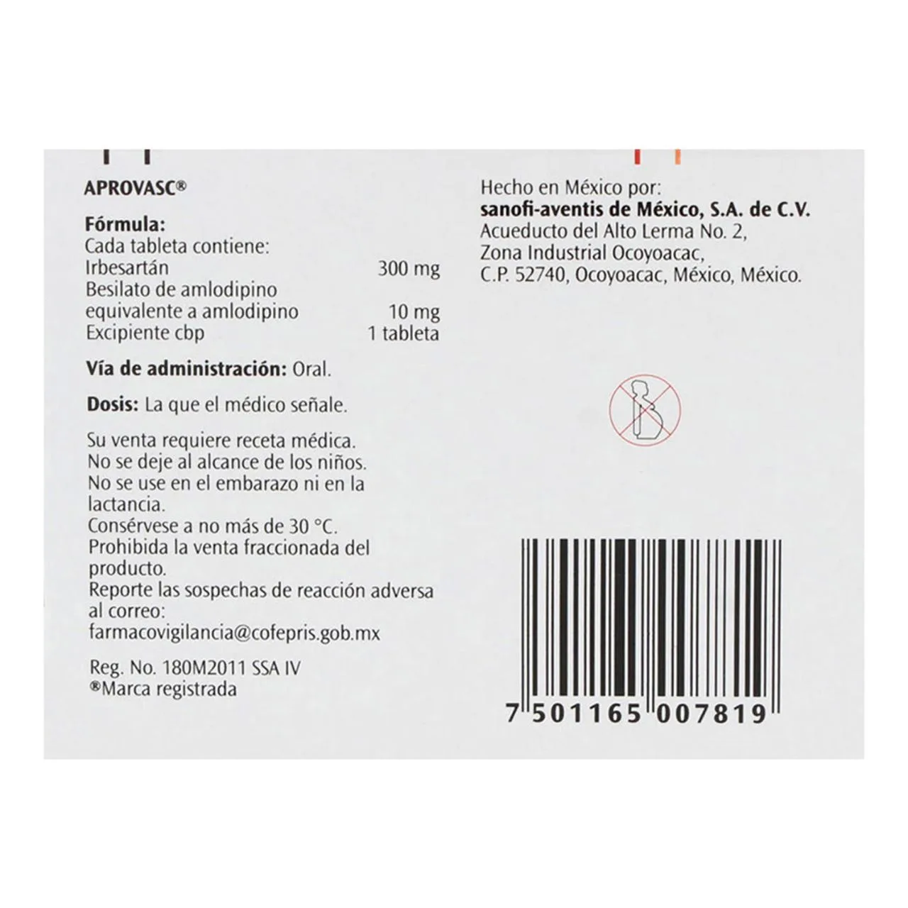 Aprovasc 300/10 Mg Con 28 Tabletas - Compra en Prixz