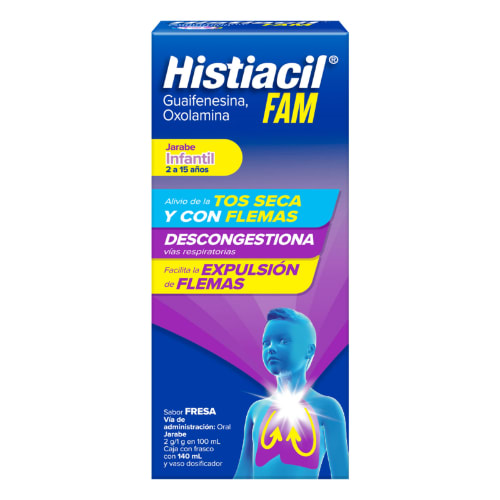 Histiacil Fam 2/1 G Jarabe Infantil Para Tos Sabor Fresa Con 140 Ml ...