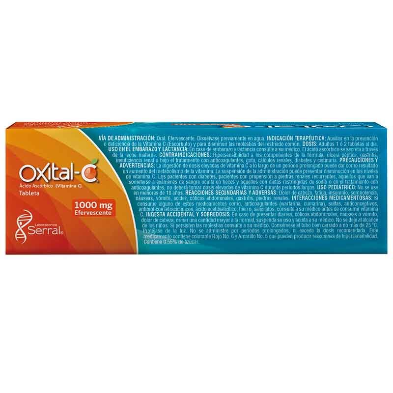Oxital-C 1G Tubo 10 Tabletas Efervescentes - Farmacia Prixz
