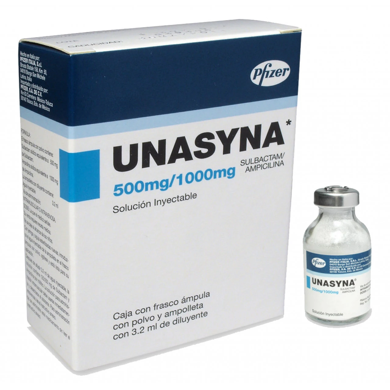 Unasyna 500/100 Mg Solución Inyectable Con 1 Frasco Con Ámpula - Compra ...