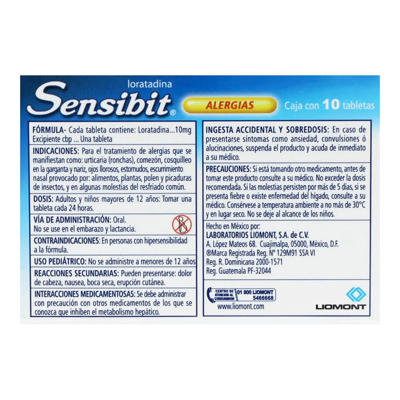 Sensibit 10 Mg Con 10 Tabletas - Compra en Prixz