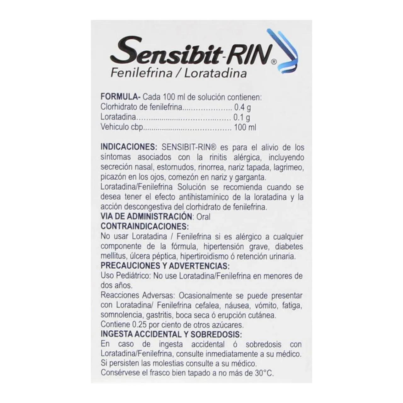 Sensibit Rin 0.4/0.1 G Con 60 Ml De Solución - Farmacia Prixz