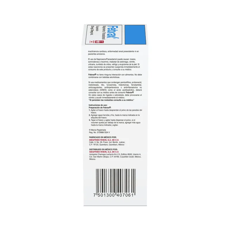 Febrax 125/100 Mg Suspensión Oral 100 Ml - Compra en Prixz