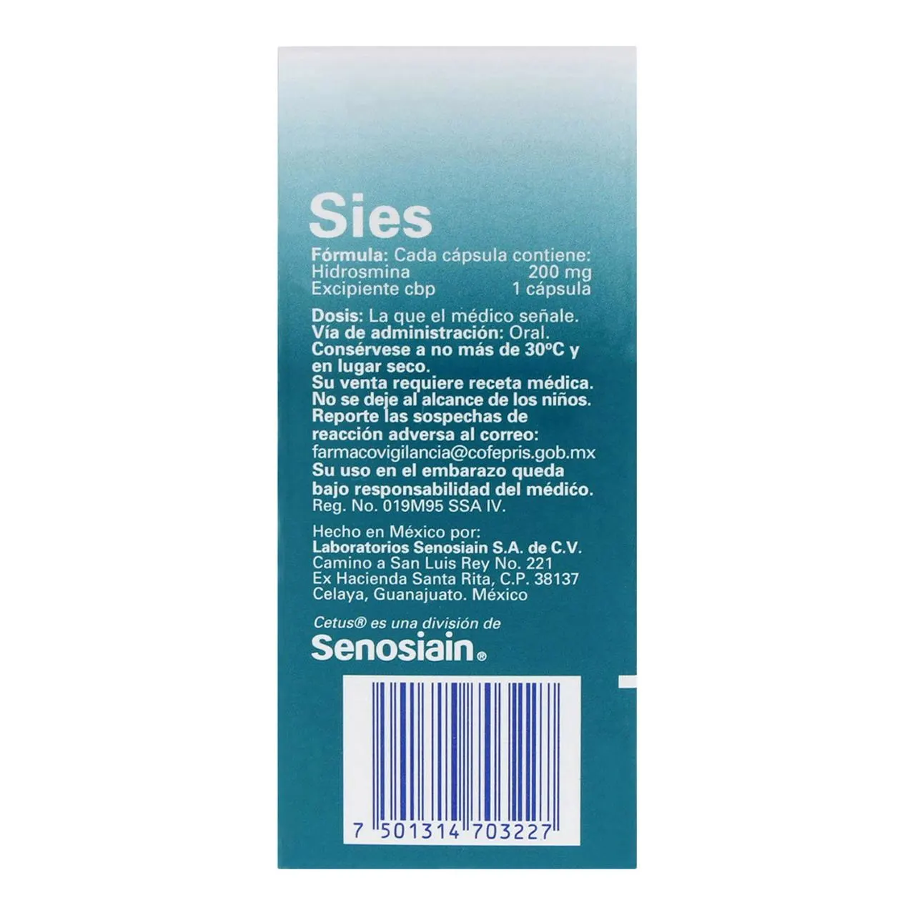 Sies 200 Mg Con 20 Cápsulas - Compra en Prixz