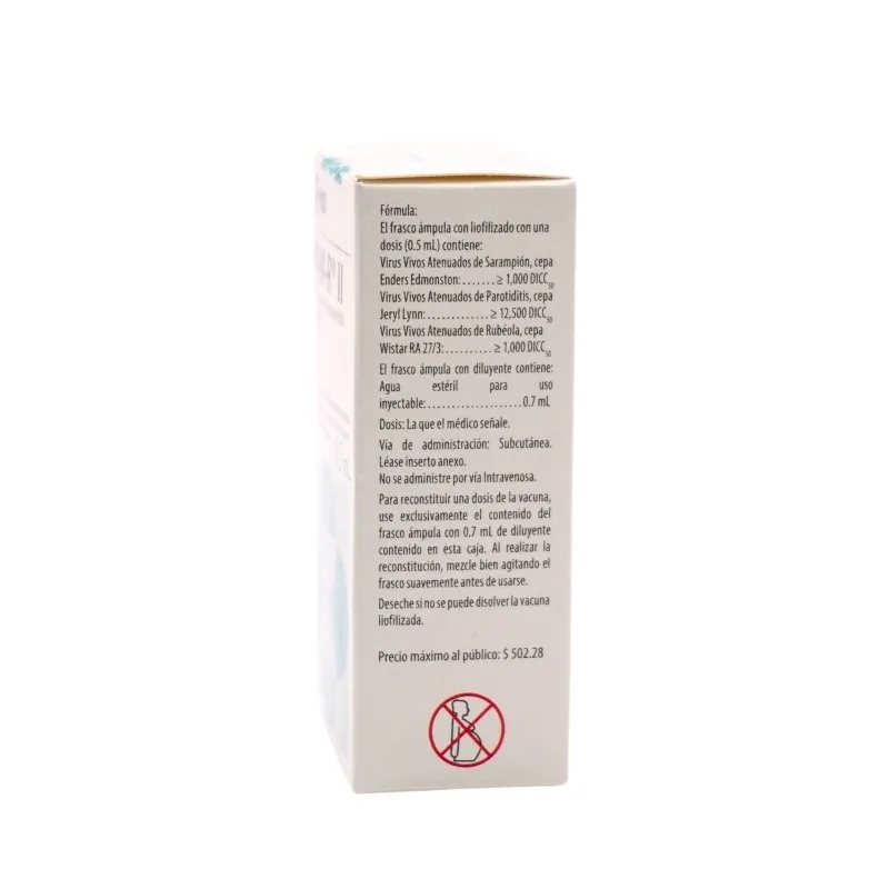 Mmr Ii 0.5 Ml 1Dosis Suspension Vial & Dil Mex - Compra en Prixz