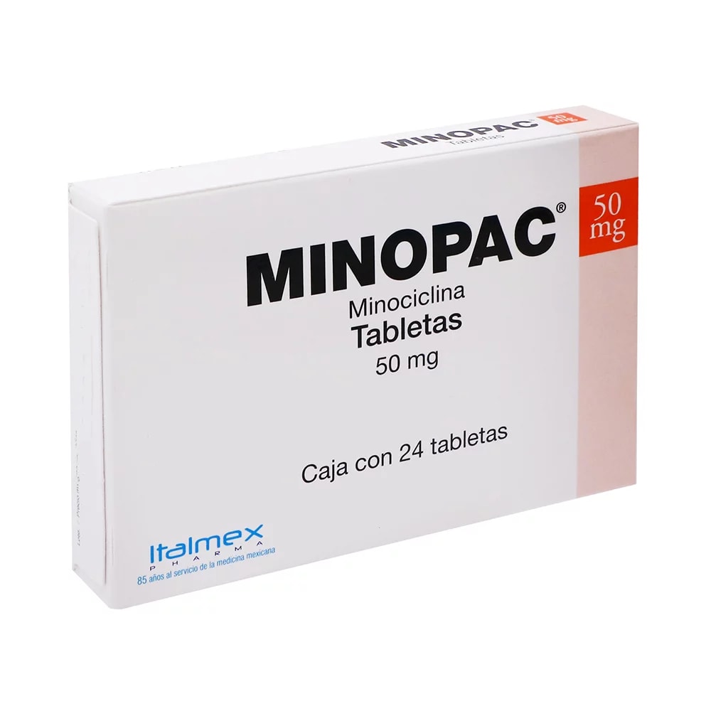 Minopac minociclina 50 mg con 24 tabletas - Compra en Prixz
