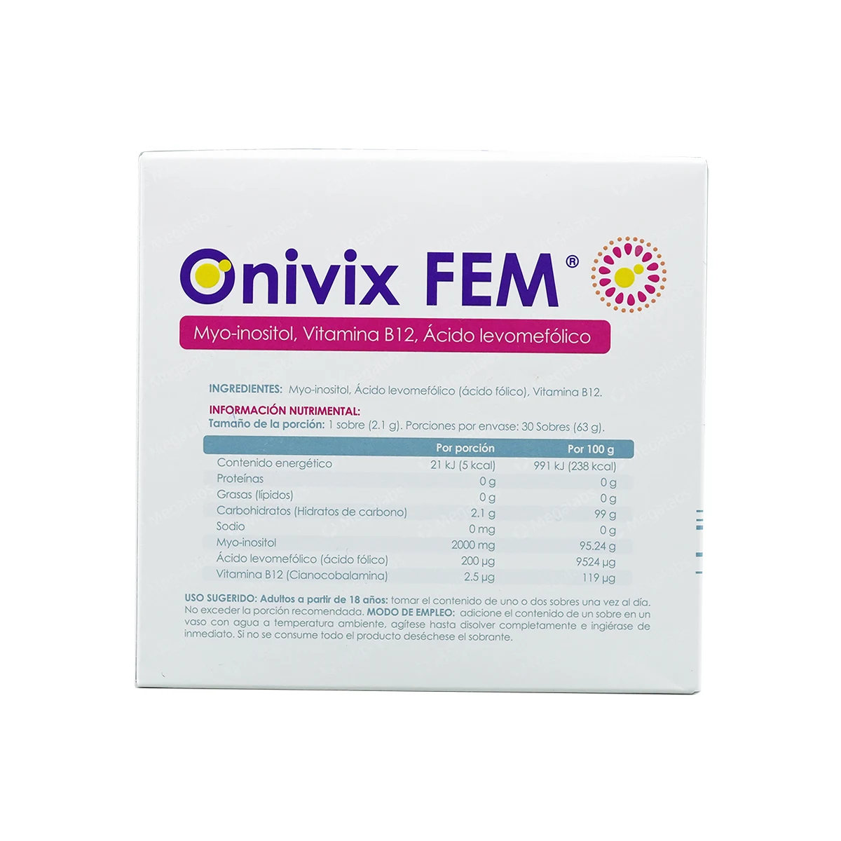Onivix Fem Suplemento Alimenticio Con 30 Sobres | Farmacia Online Prixz