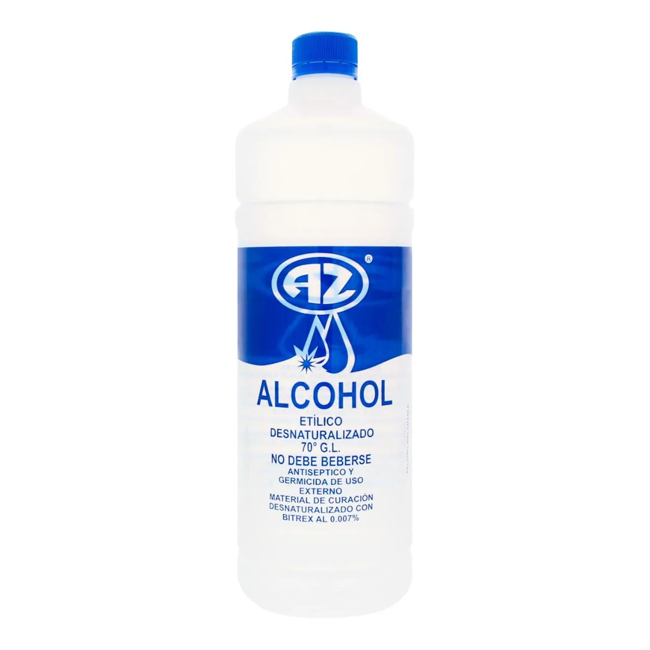 Alcohol etílico az desnaturalizado 70° azul 1l - Farmacia Prixz
