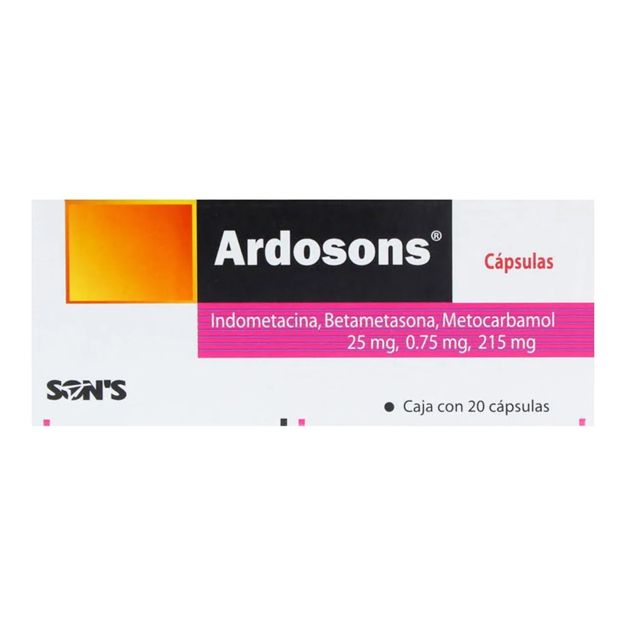 ARDOSONS Cápsula 25/0 75/215 MG – Tratamiento Reumatológico