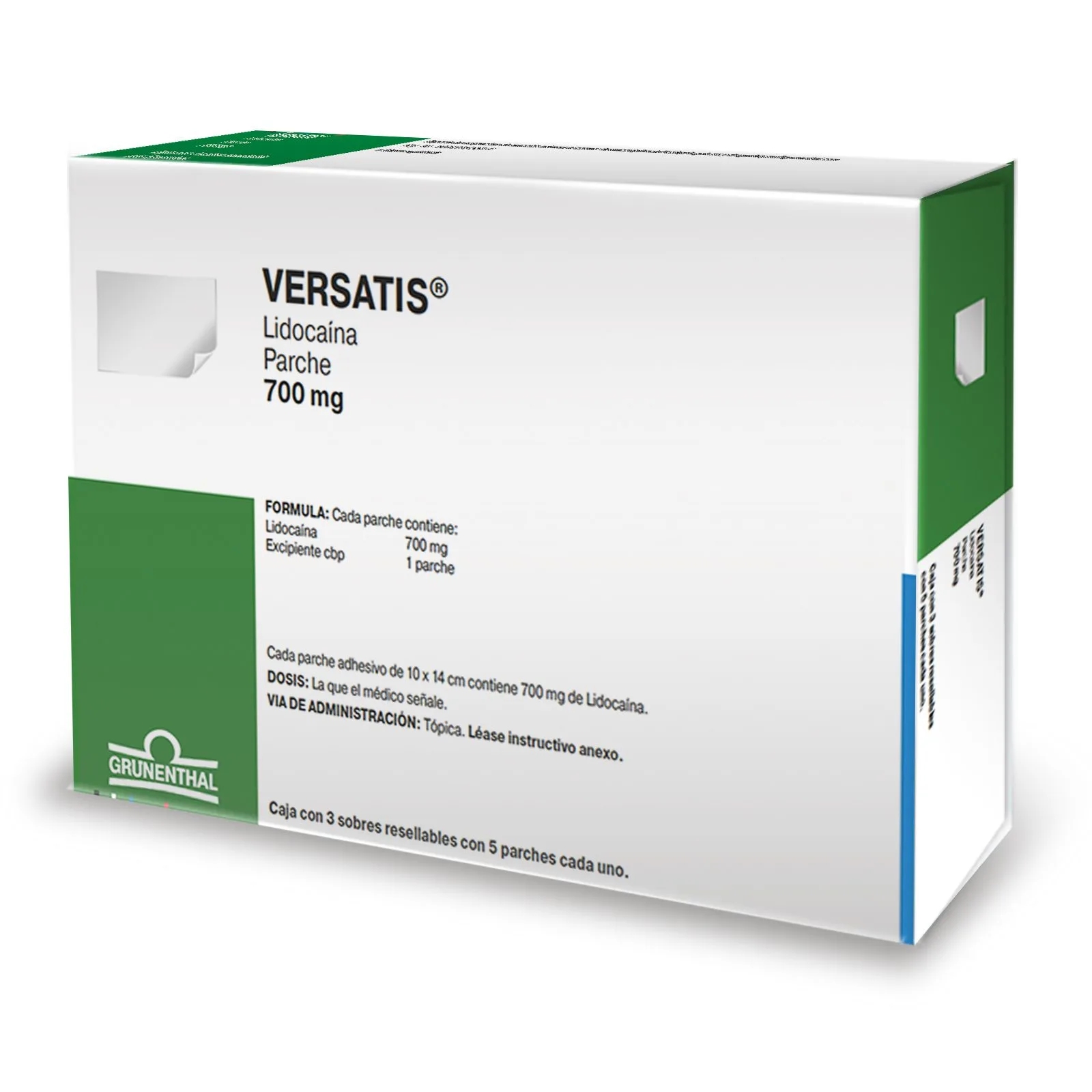 Comprar Versatis 700 Mg 3 Sobres Con 5 Parches en Farmacia Prixz