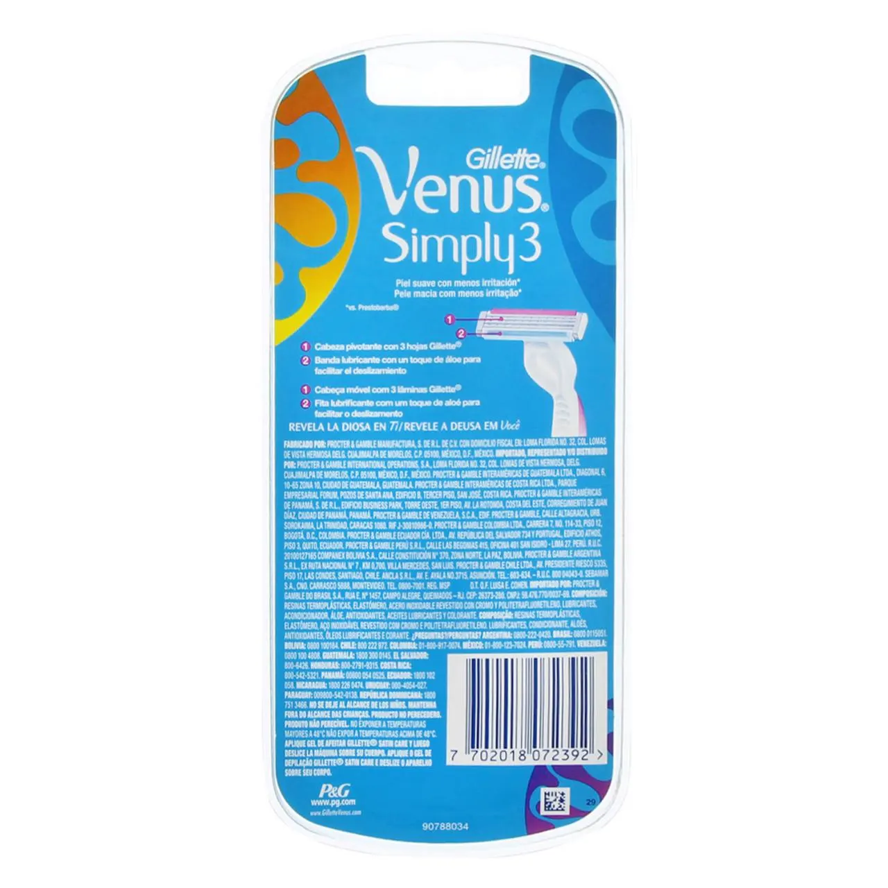 Gillette Venus Simply3 Rastrillo Para Afeitar Desechables Con 2 Piezas ...