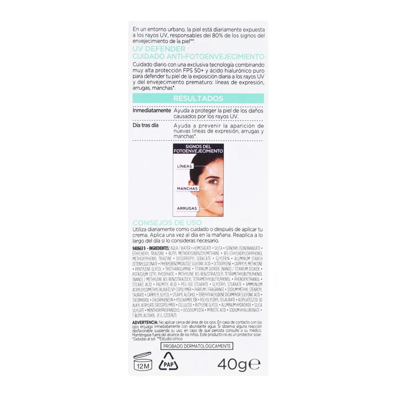 L'Oreal Uv Defender Antibrillo Fps50 Crema Con 40 Gr - Compra en Prixz
