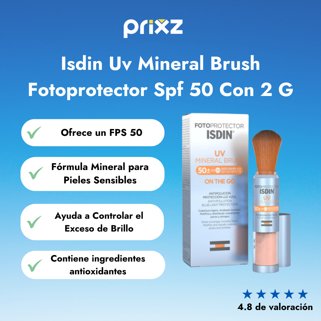 Isdin Uv Mineral Brush Fotoprotector Spf 50 Con 2 G en Prixz.com