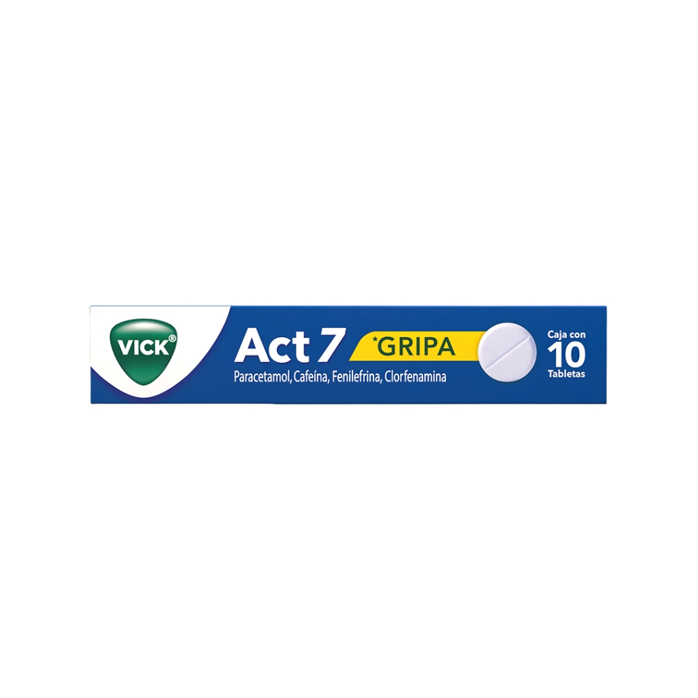 VICK ACT 7 Tabletas – Alivio sintomático del resfriado común