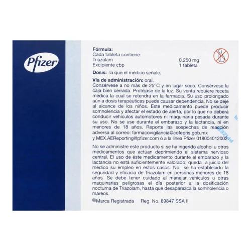Halcion 0.250 mg Tabletas C30 – Manejo del insomnio