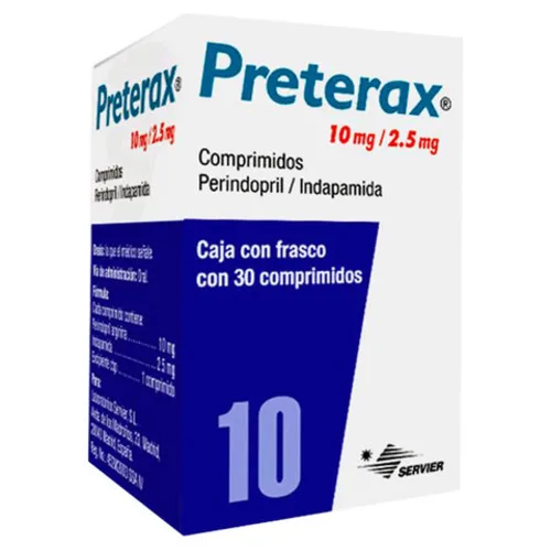 Preterax 10/2.5 mg Comprimidos C30 - Control de hipertensión