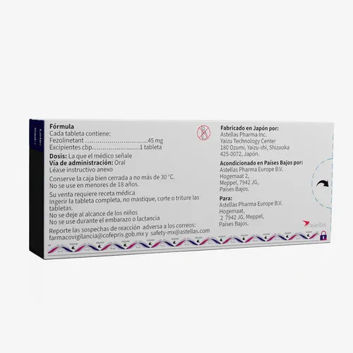 Veoza 45 mg C30 – Síntomas de la menopausia