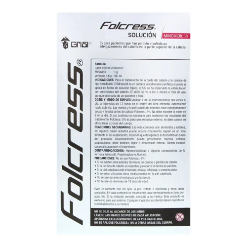 Folcress 5% Solución Capilar Anticaída 2X1 Prixz Farmacia Online