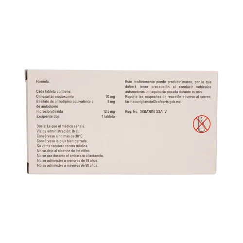 Almetec Tri 20/5/12.5 mg | 28 tabletas - Hipertensión arterial