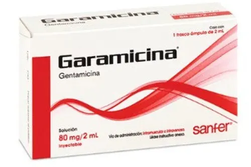 Garamicina Gentamicina 80 Mg / 2 Ml Con Solución Inyectable De 1 Frasco | Farmacia Online Prixz