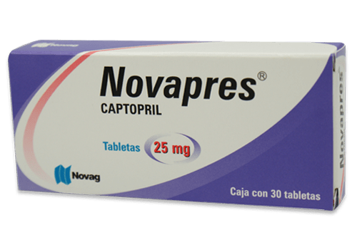 Novapres 25 mg Tableta C30 - Tratamiento para Hipertensión